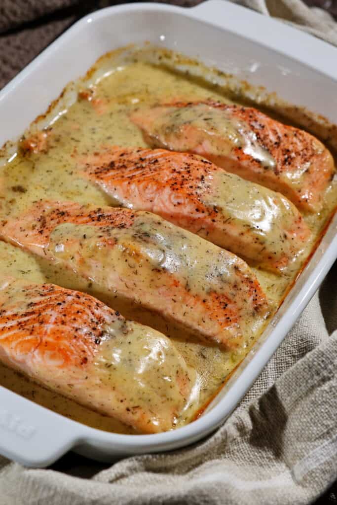 Lachs In Sahnesauce Im Ofen